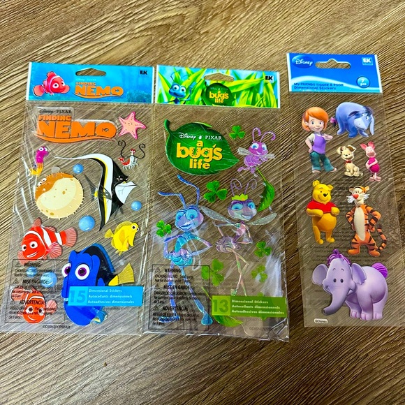 Office | Nwts Disney Scrapbook Stickers Lot Nemo A Bugs Life Tigger ...